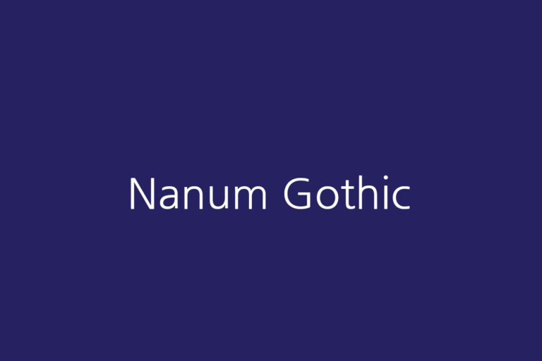 Nanum Gothic | Fonts Shmonts