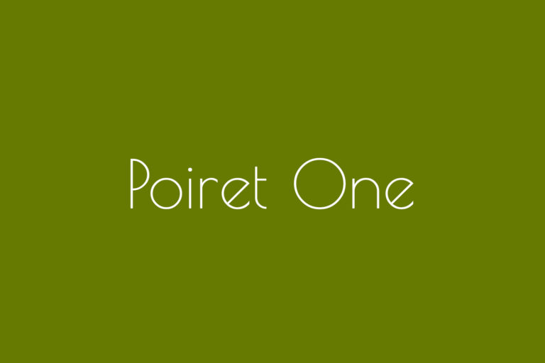 Poiret One | Fonts Shmonts