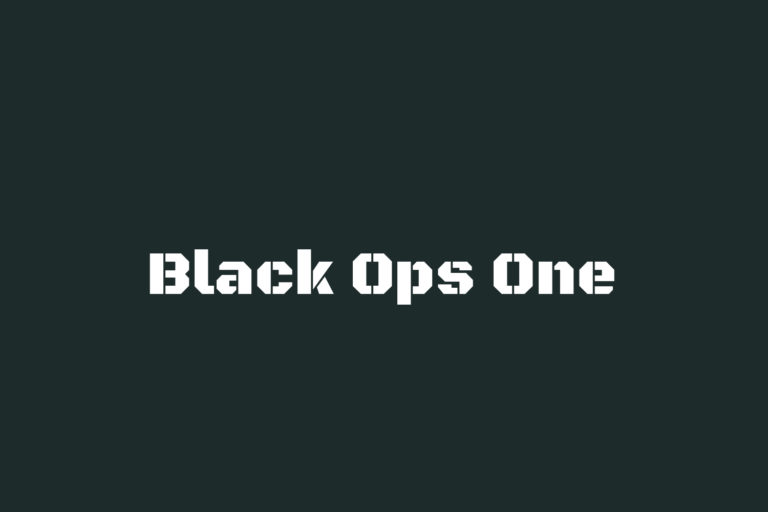 Black Ops One | Fonts Shmonts