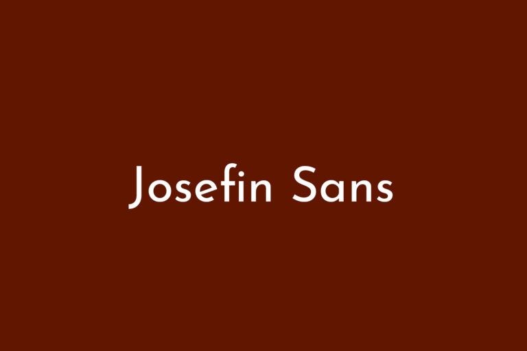 Josefin Sans | Fonts Shmonts