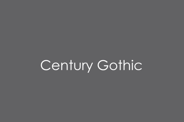 Century Gothic | Fonts Shmonts
