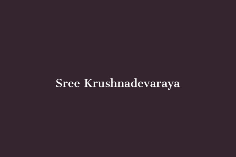 Sree Krushnadevaraya | Fonts Shmonts