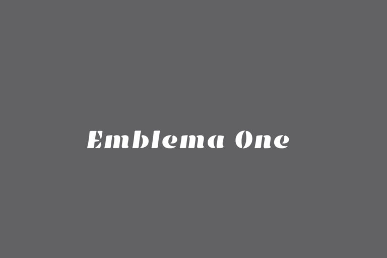 Emblema One | Fonts Shmonts