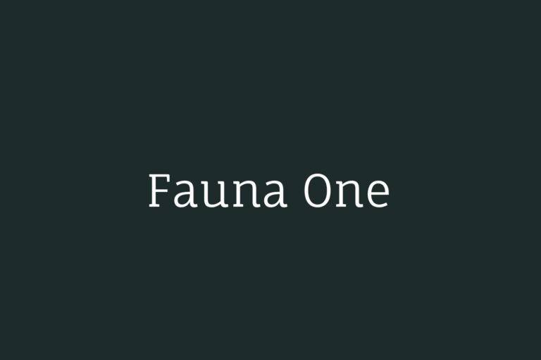 Fauna One | Fonts Shmonts