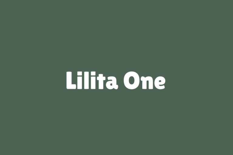 Lilita One | Fonts Shmonts