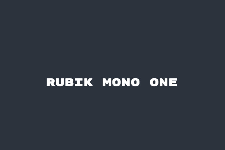 Rubik Mono One | Fonts Shmonts