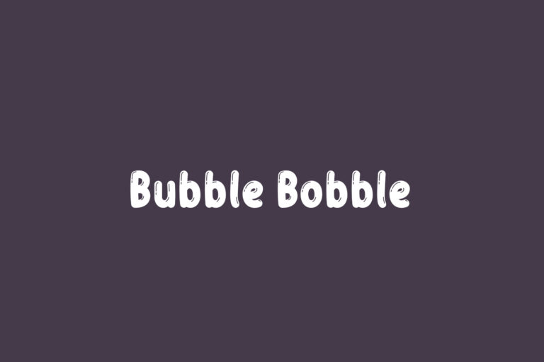 Bubble Bobble | Fonts Shmonts