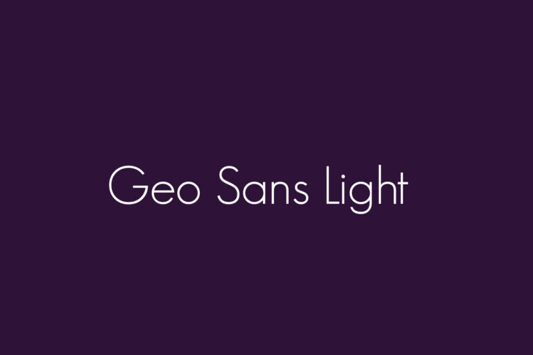 Geo Sans Light | Fonts Shmonts