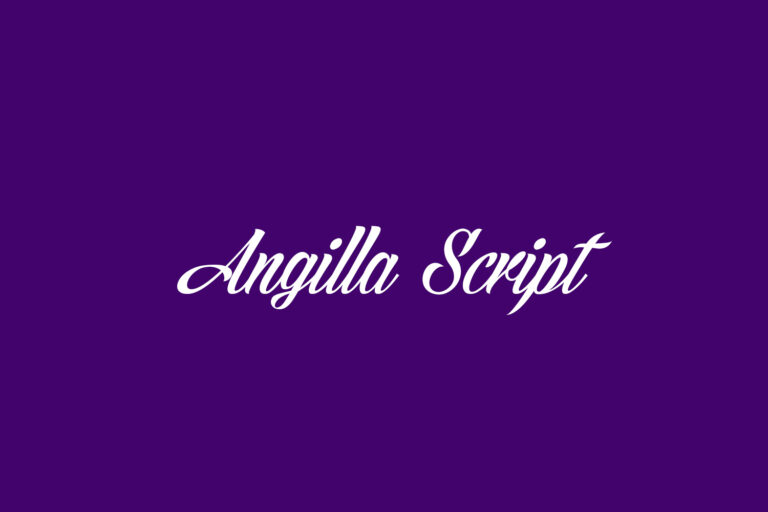 Angilla Script | Fonts Shmonts