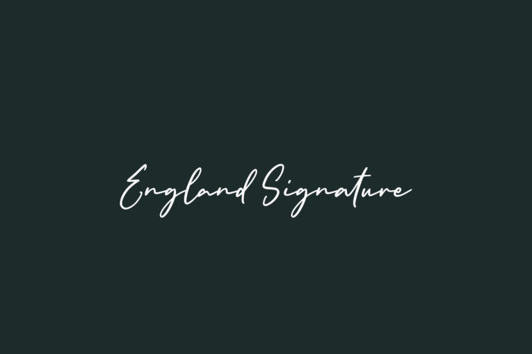 England Signature | Fonts Shmonts