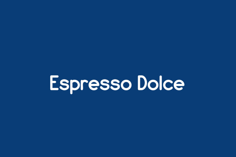 Espresso Dolce | Fonts Shmonts