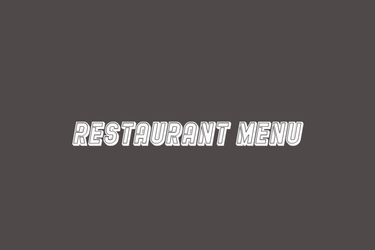 Restaurant Menu | Fonts Shmonts