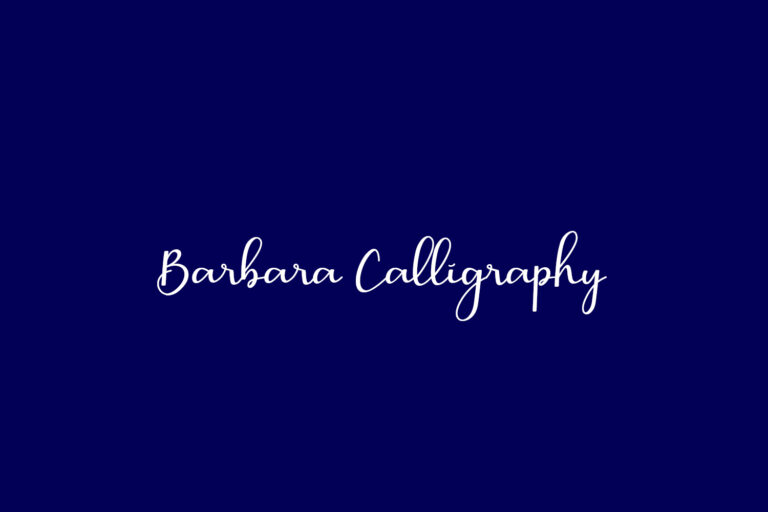Barbara Calligraphy | Fonts Shmonts