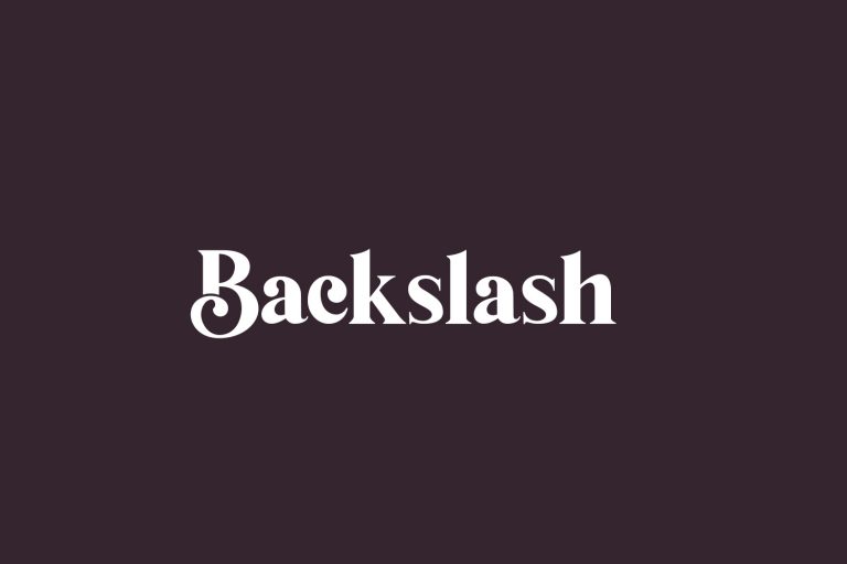 Backslash | Fonts Shmonts