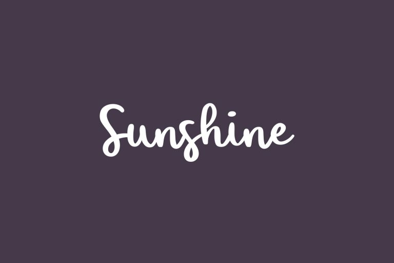 Sunshine | Fonts Shmonts
