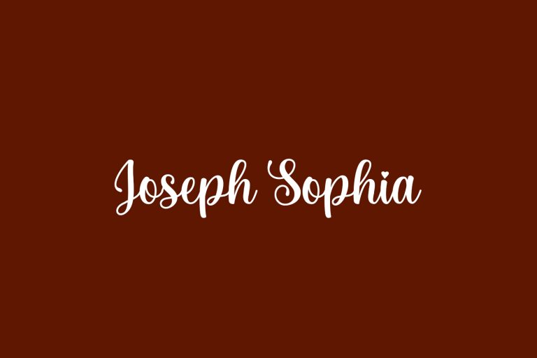 Joseph Sophia | Fonts Shmonts