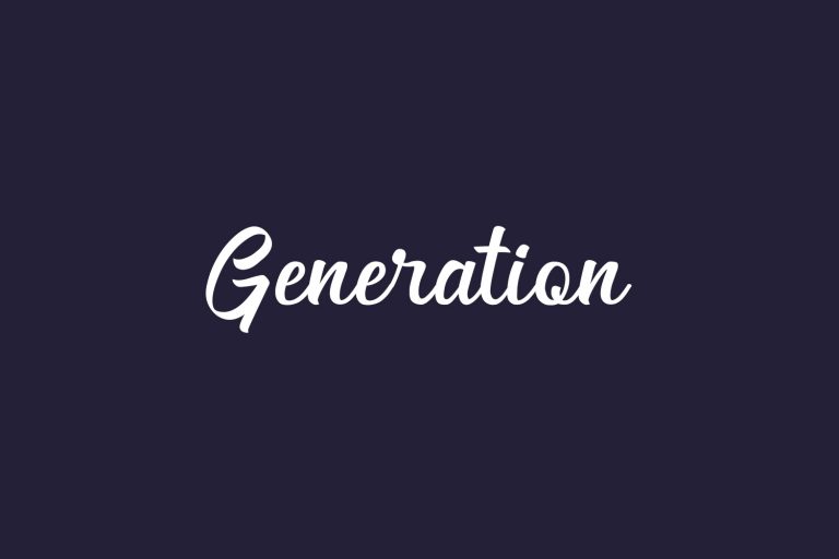 Generation | Fonts Shmonts