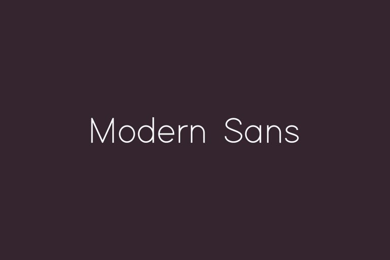 Modern Sans | Fonts Shmonts
