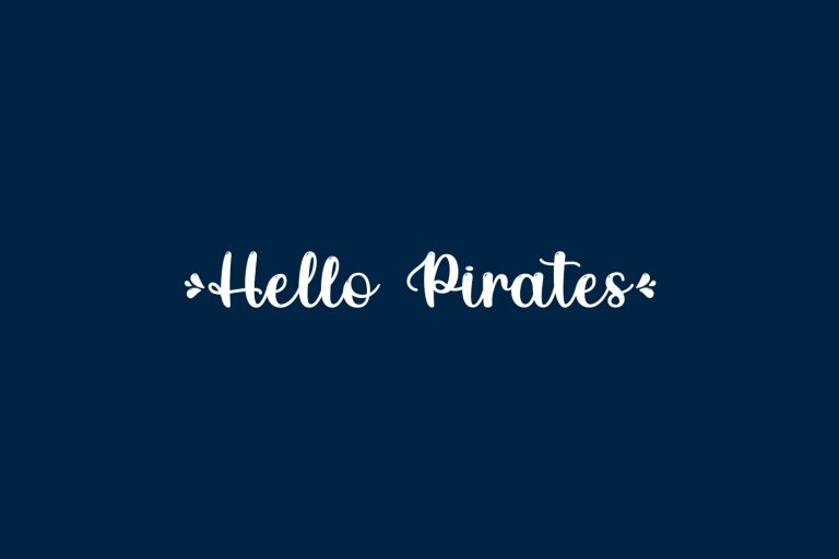Hello Pirates | Fonts Shmonts