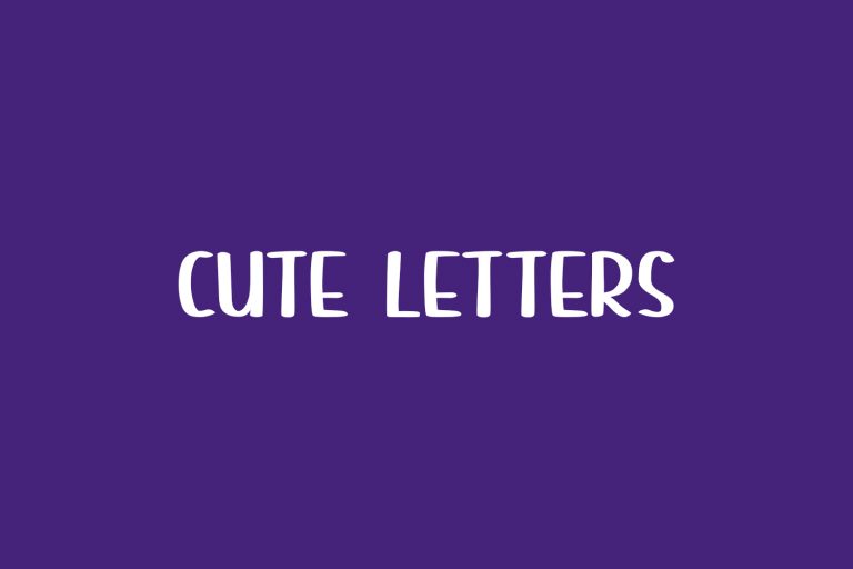 Cute Letters | Fonts Shmonts