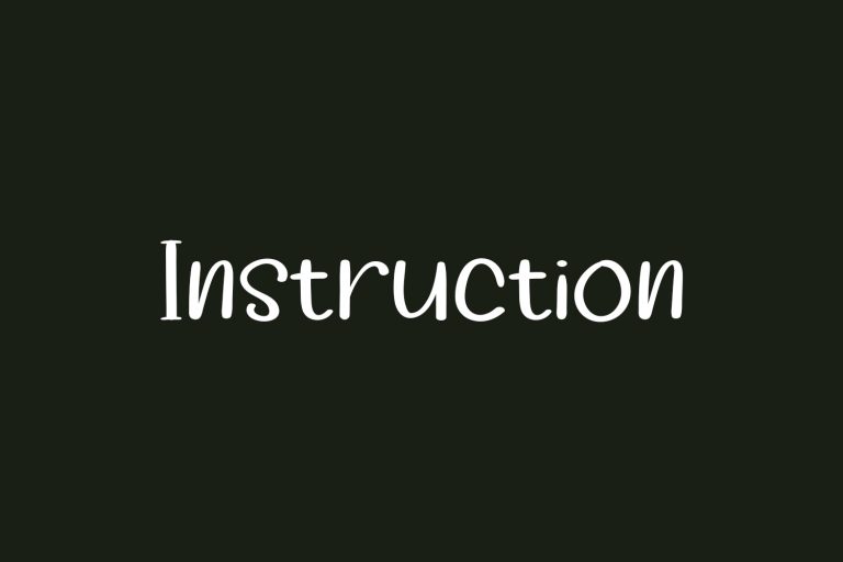 Instruction | Fonts Shmonts