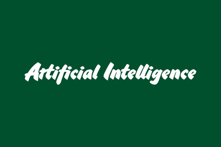 Artificial Intelligence | Fonts Shmonts