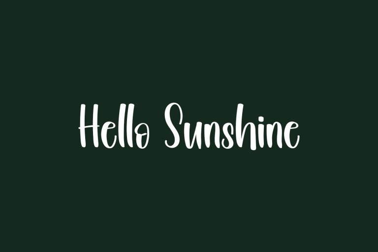 Hello Sunshine | Fonts Shmonts