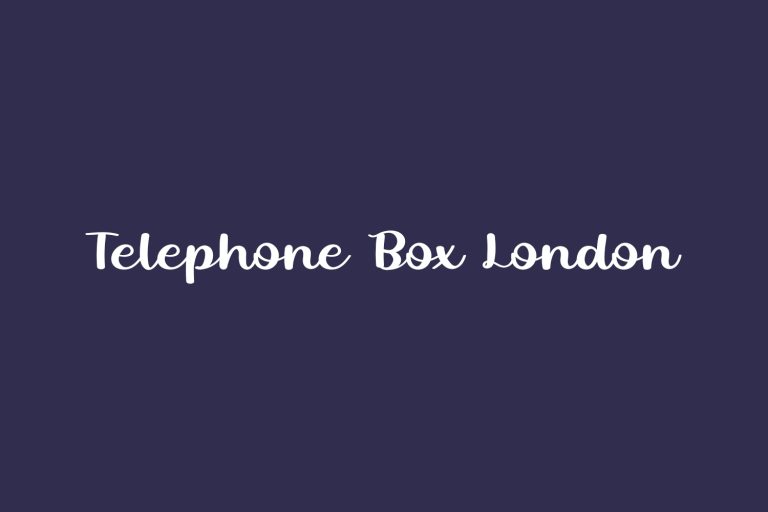 Telephone Box London | Fonts Shmonts