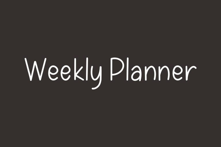 Weekly Planner | Fonts Shmonts