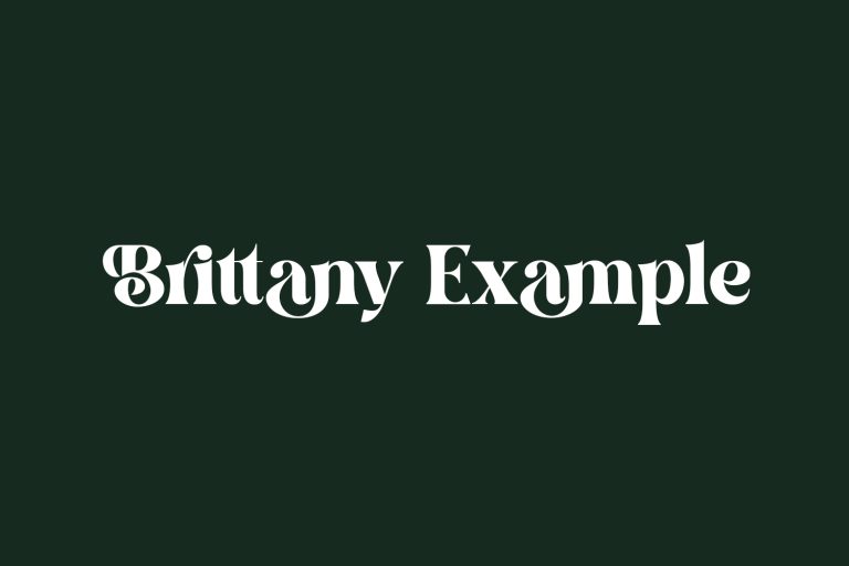 Brittany Example Free Font | Fonts Shmonts